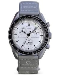 Omega X Swatch Moonphase Bioceramic 42Mm Watch in White for Men | Lyst UK