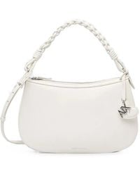 ARMANI EXCHANGE Braided-Handle Logo-Charm Shoulder Bag in Black | Lyst UK