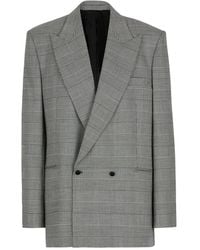 Balmain Midi Skirt With Prince Of Wales Check in Grey | Lyst UK