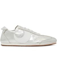Marine Serre Matte Leather Ms Astra Sneakers in White | Lyst
