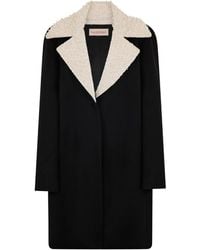 Valentino Garavani Collared Coat in Grey | Lyst UK