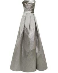 Gemy Maalouf Chiffon Corset Gown in Red | Lyst UK