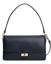 Tommy Hilfiger Logo-Plaque Shoulder Bag in Black | Lyst UK