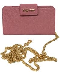 Miu Miu Leather Smartphone Case in Brown | Lyst UK