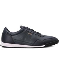 BOSS Logo-Detail Sneakers in Black for Men | Lyst UK