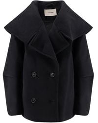 IVY & OAK Double-Breasted Coat in Black | Lyst UK