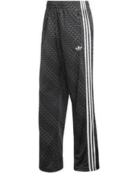 adidas Firebird Stripe Logo Track Pants in White for Men | Lyst UK