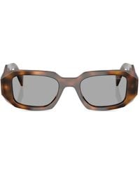 Prada Rectangle-Frame Sunglasses in Brown | Lyst UK