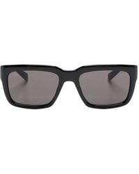 Saint Laurent Rectangle-Frame Logo-Engraved Sunglasses in Black | Lyst UK