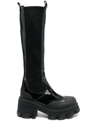 Ganni Stitched High Chelsea Boot in Black | Lyst Canada