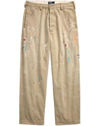 Polo Ralph Lauren Burroughs Big Fit Paint-splatter Chino in Natural for Men | Lyst