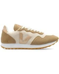 Veja Lace-Up Logo-Patch Sneakers in White | Lyst UK