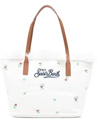 MC2 Saint Barth Medium Volant Embroidered Tote Bag in Pink | Lyst UK