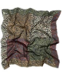 Bimba Y Lola Striped-Print Scarf in Metallic | Lyst UK