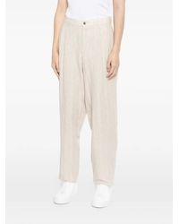 Giorgio Armani Stripe Logo Trousers in Grey for Men | Lyst UK