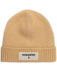 Patrizia Pepe Logo-Patch Beanie in Black | Lyst UK
