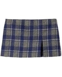 Miu Miu Check-Pattern Mini Skirt in Blue | Lyst UK