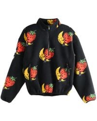 The North Face X Shf Strawberry-Print Fleece Jacket in Black for Men ...