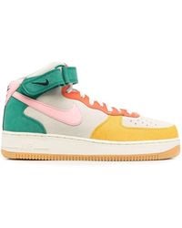 Nike Leather Air Force 1 Colour-block Sneakers in White | Lyst