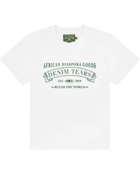 DENIM TEARS X Stüssy Pass The Baton T-Shirt in White for Men | Lyst UK