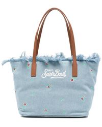 MC2 Saint Barth Medium Volant Embroidered Tote Bag in Pink | Lyst UK