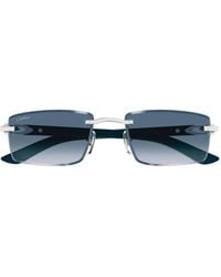 Cartier Rectangle-Frame Sunglasses in Natural for Men | Lyst UK