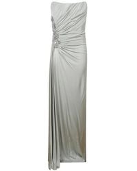 Costarellos Orianna Crystal-Embellished Cape-Overlay Maxi Dress in Pink ...