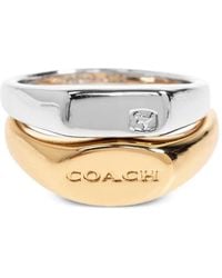 COACH Logo Ring in Metallic | Lyst Canada
