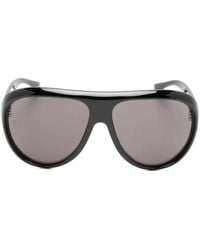 Gucci Logo-Lettering Pilot-Frame Sunglasses in Grey | Lyst UK