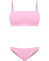 Hunza G Gigi Crinkle Bikini in Pink | Lyst Canada