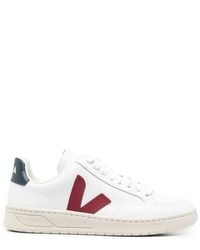Veja Lace-Up Logo-Patch Sneakers in White | Lyst UK