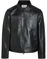 Oliver Spencer Zip-Up Piped-Trim Jacket in Black for Men | Lyst UK