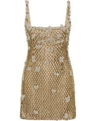 Rachel Gilbert Presley Beaded Fringed Mini Cocktail Dress in Yellow ...