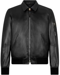 Tom Ford Wear Utility Leather Jacket in Red for Men | Lyst UK