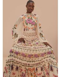 FARM Rio Winter Garden Ruffle Maxi Dress, Winter Garden in Natural | Lyst