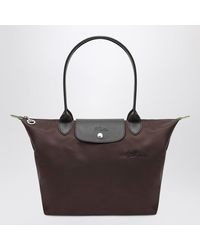 Longchamp Mocha Coloured Le Pliage L Bag in Black | Lyst