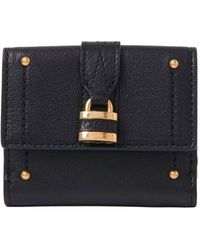 Chloé Mini Trifold Paddington Wallet in Black | Lyst UK