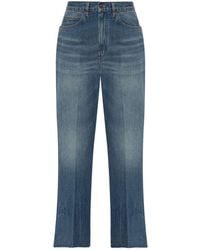 Victoria Beckham Cropped Pants in Black | Lyst