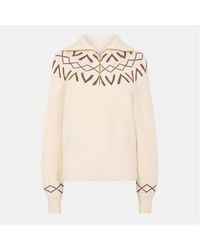 Varley Sigrid Fairisle Half Zip Knit Sweater in Yellow | Lyst UK