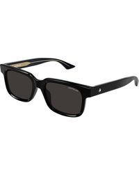 Montblanc Rectangle Logo Sunglasses in Black for Men | Lyst UK