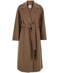 Max Mara 'S Maxmara 'Elisa' Coat With Wide Classic Lapels And Waist ...