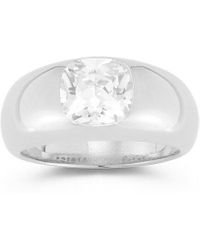 Chloe and Madison Silver Bold Dome Ring in White | Lyst