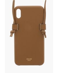 Celine Leather Xs Iphone Neck Case in Brown for Men | Lyst UK