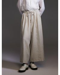GOELIA 100% Linen Loose Fit Barrel Leg Pants in Black | Lyst