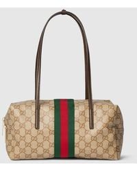 Gucci Gg Melrose Boston Bag Medium in Natural | Lyst