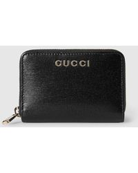 Gucci Zip Card Case With Script, , Leather in Red | Lyst
