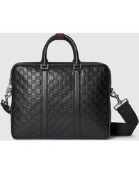 Gucci Large Gg Briefcase in Black for Men | Lyst UK