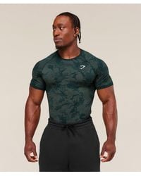 GYMSHARK Grunge Seamless T-Shirt in Blue for Men | Lyst UK