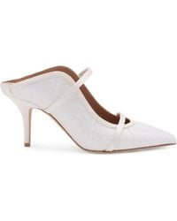 Malone Souliers Maureen 70 Tulle Mules in White | Lyst