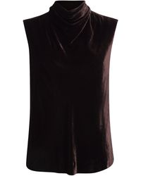 ME+EM Wrap-Front Cut-Out Velvet-Texture Top in Black | Lyst UK
